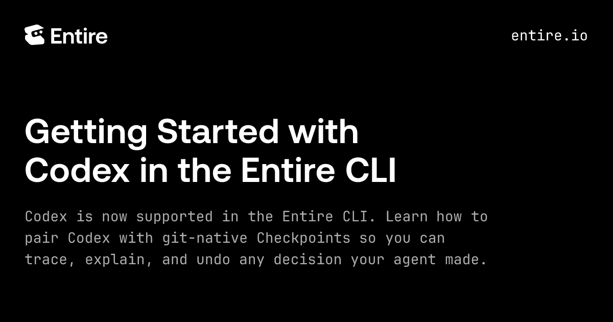 Getting Started with Codex in the Entire CLI